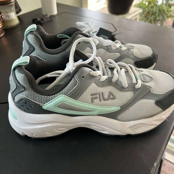 Fila | Shoes | Grey And Mint Green Fila Sneakers | Poshmark